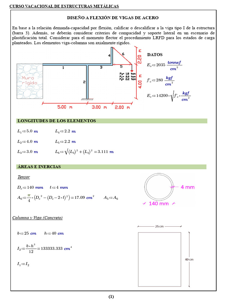 1) Momento Último de La Viga | PDF | Viga (Estructura) | Mecanica clasica