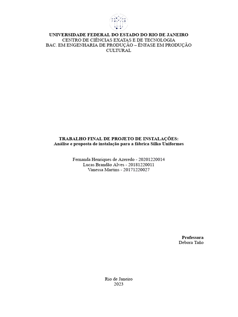 Projeto de Instalações na Silko Uniformes | PDF | Economia | Mercado ...