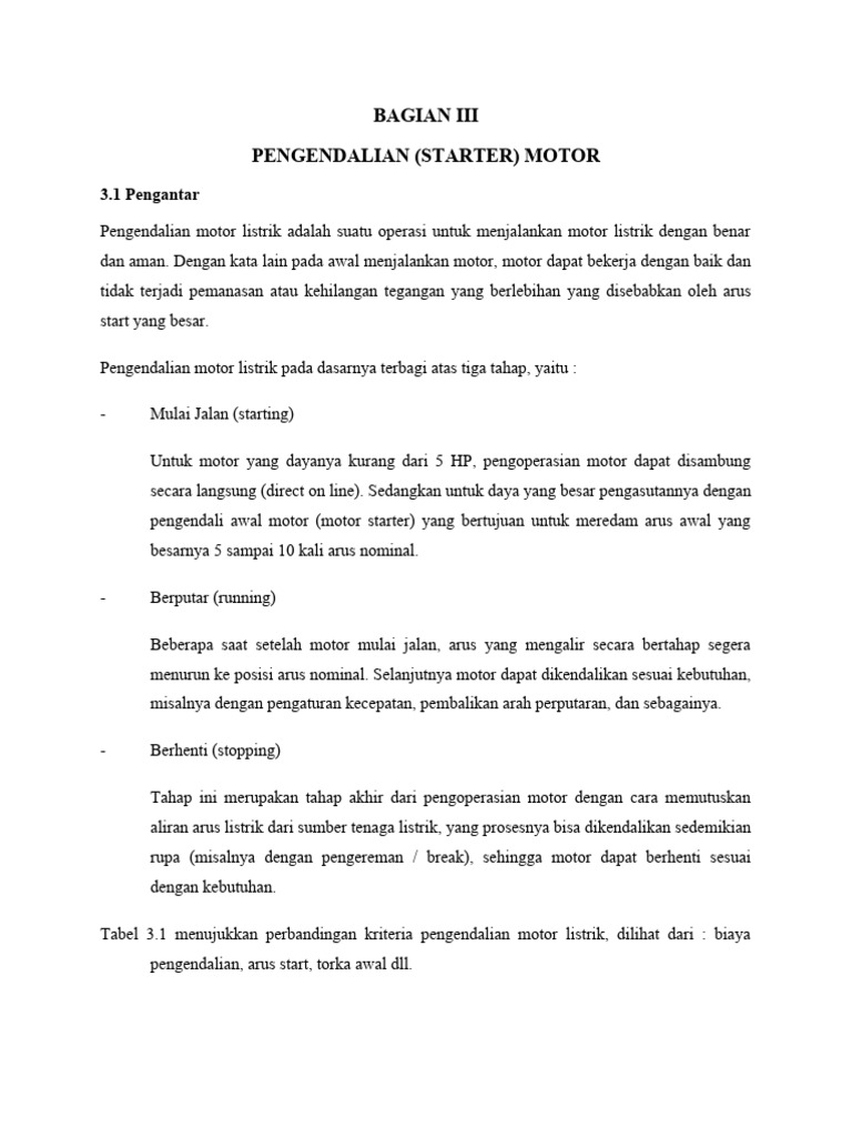 MODUL III - Gambar Listrik (Pengendali Motor) | PDF | Metode & Bahan Ajar