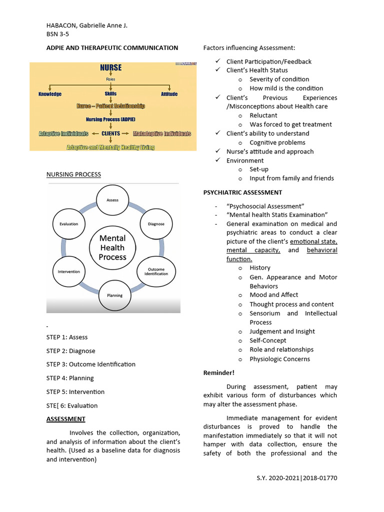 Adpie and Therapeutic Communication | PDF | Nonverbal Communication | Perception