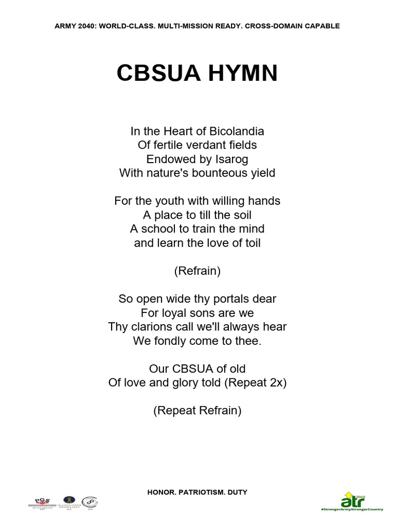 Cbsua Hymn | PDF