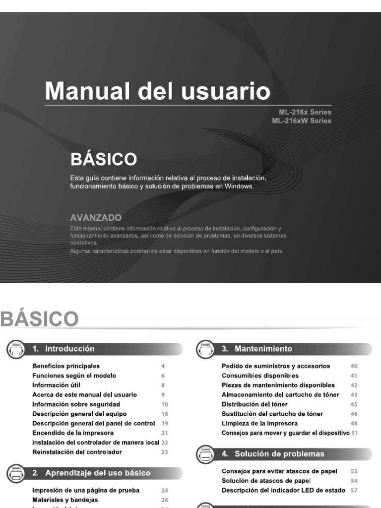 Manual Impresora ML-2165 | PDF