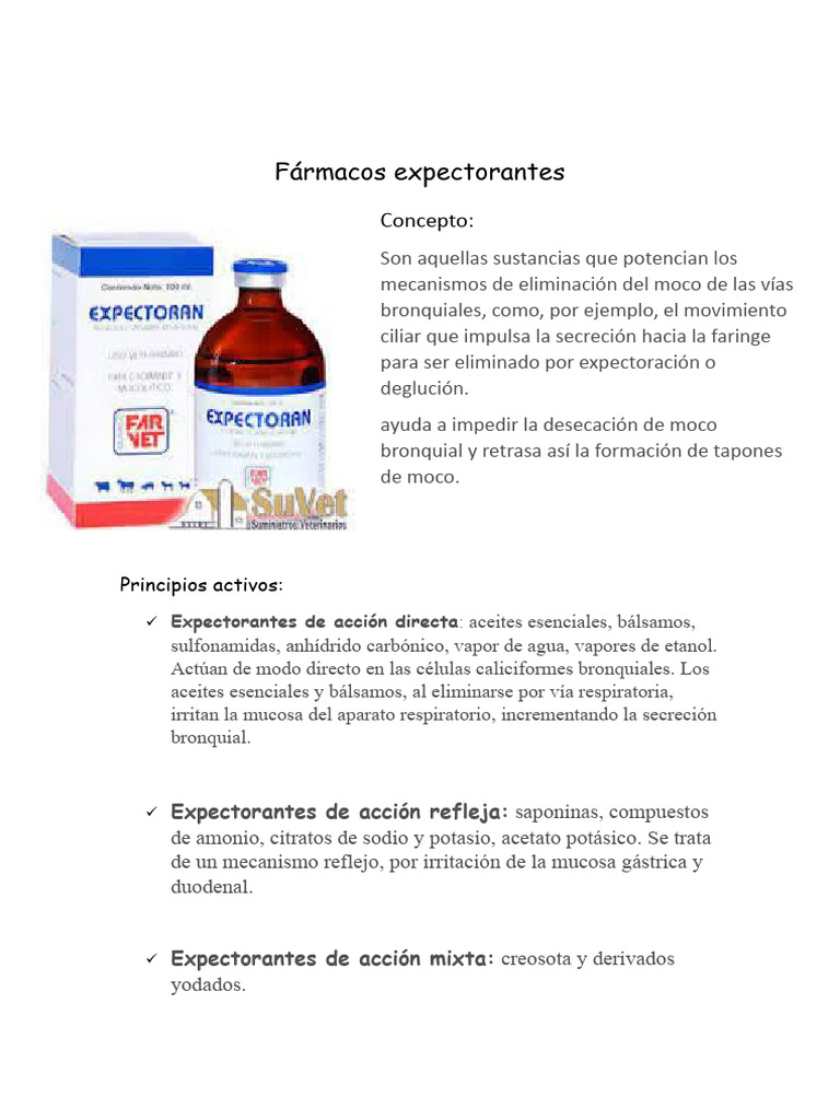 Fármacos Expectorantes y Mucolíticos | PDF | Medicamentos con receta ...