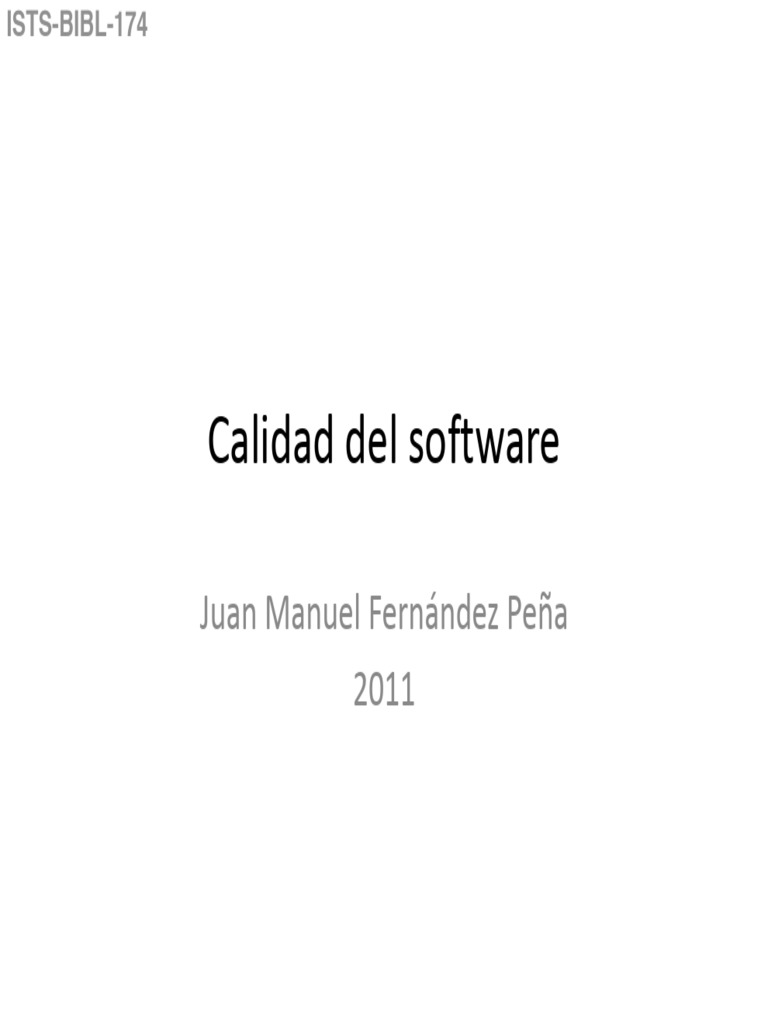 Calidad Software | Descargar gratis PDF | Calidad (comercial) | Software