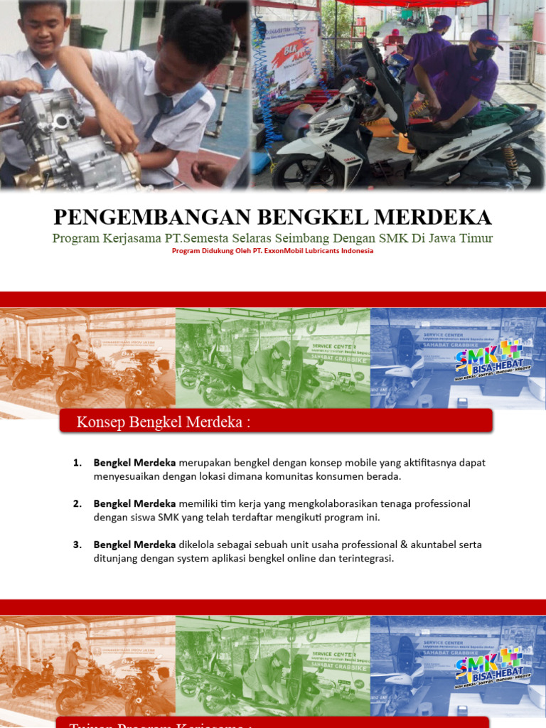 BENGKEL MERDEKA Supported by PT. EXXON MOBIL LUBRICANTS INDONESIA | PDF