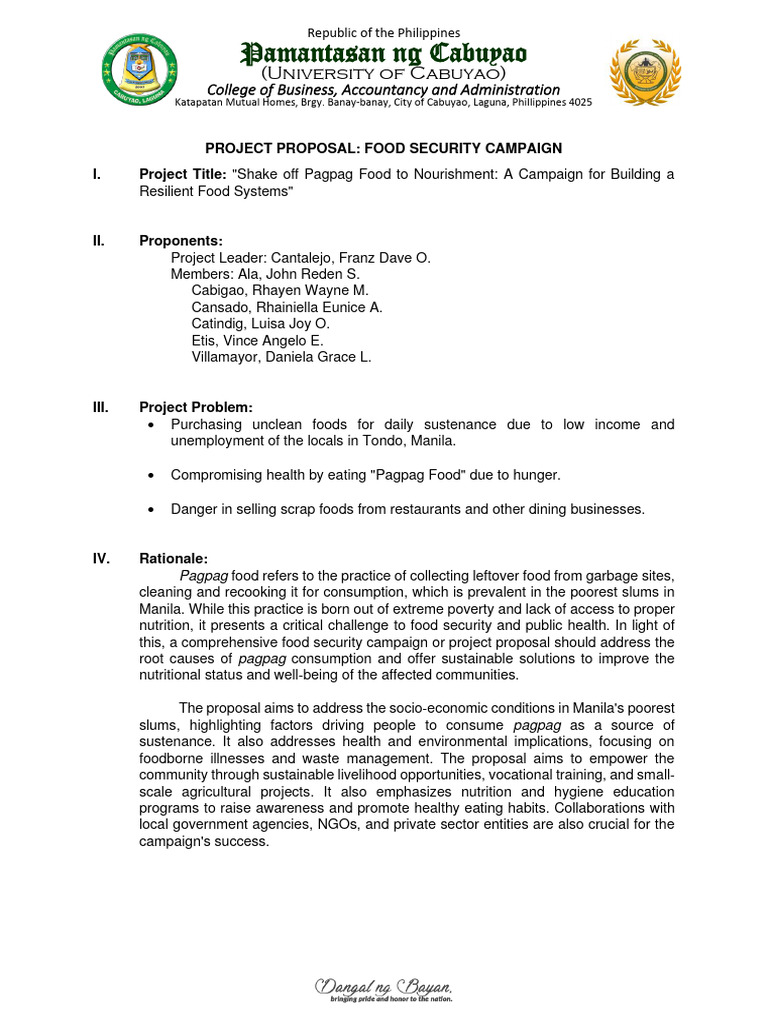 Combatting Pagpag: Food Security Initiative | PDF | Food Security | Poverty