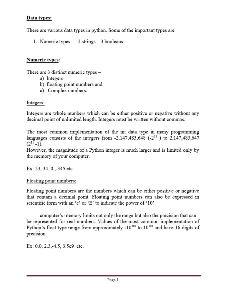 Python Programming Unit-II | PDF | Data Type | Boolean Data Type Python Programming Unit-II | PDF | Data Type | Boolean Data Type