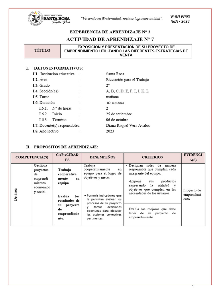 Ept - Hojas para Imprpimir | PDF | Aprendizaje | Iniciativa empresarial