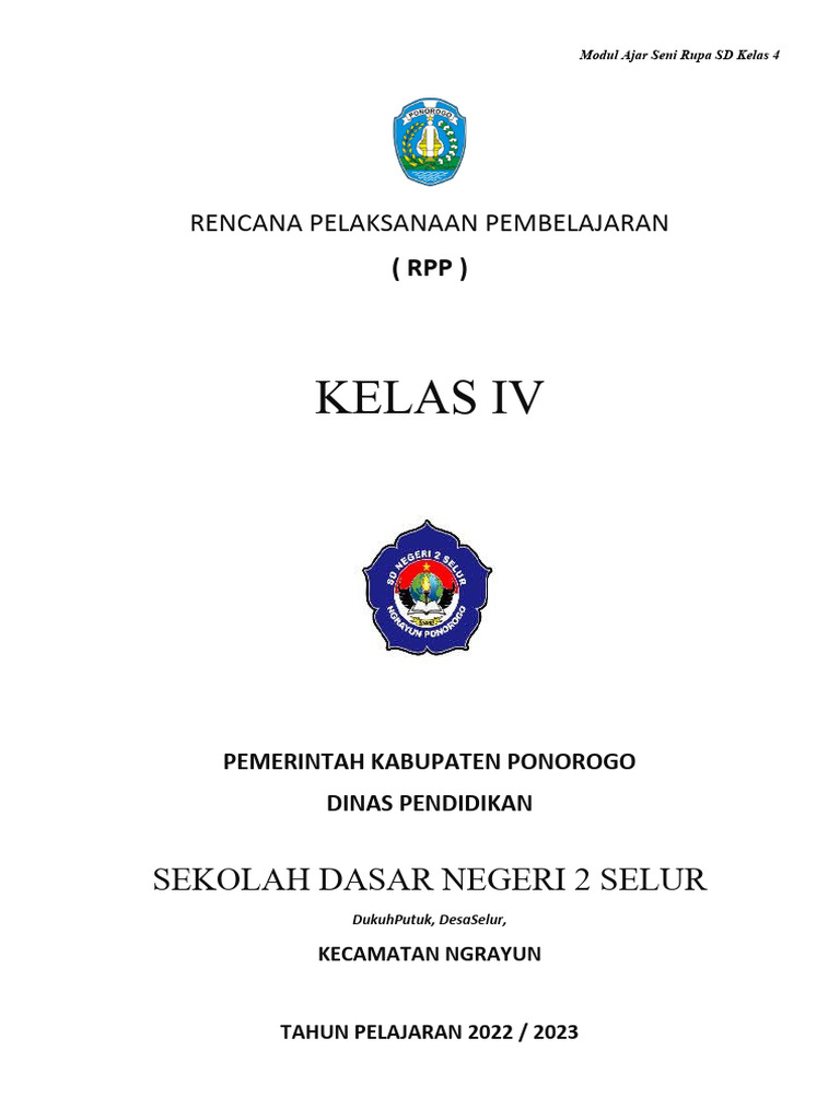 RPP Adiwiyata Kelas 4 SMT 2 | PDF