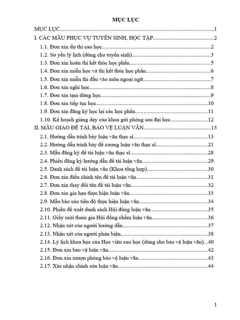 Bieu Mau Dao Tao Thac Si | PDF