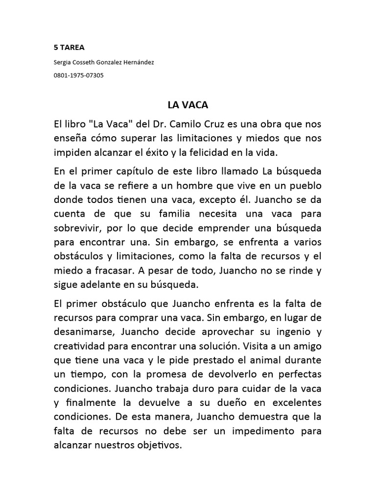 5 Tarea Libro de La Vaca | PDF | Felicidad | Ciencias del comportamiento