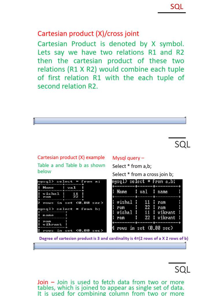 SQL Joins | Download Free PDF | Table (Database) | Sql