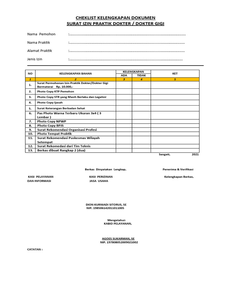 Dokumen Izin Praktik Dokter | PDF
