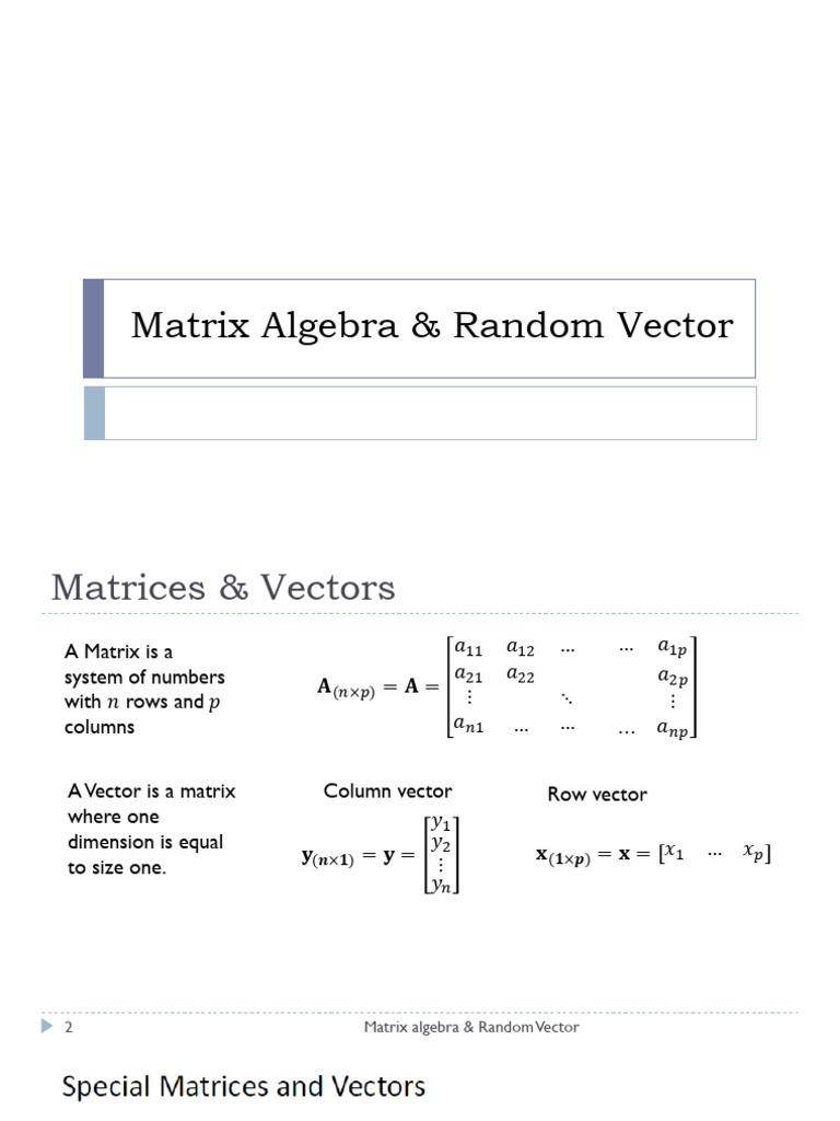 Pertemuan1b-Review of Matrix Algebra | PDF | Eigenvalues And ...