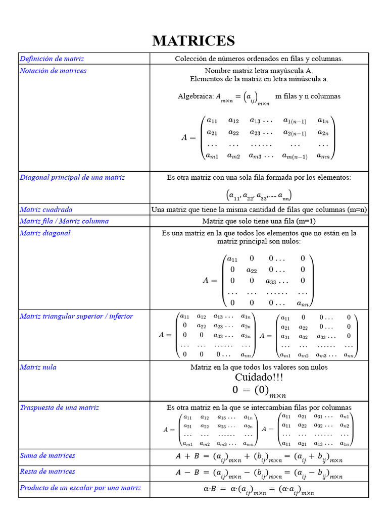 1.a. BAC2. Matrices | PDF | Matriz (Matemáticas) | Análisis funcional
