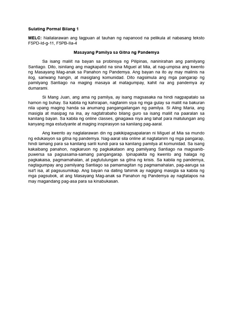 Sulatin Sa Filipino G5 - Quarter 2 | PDF