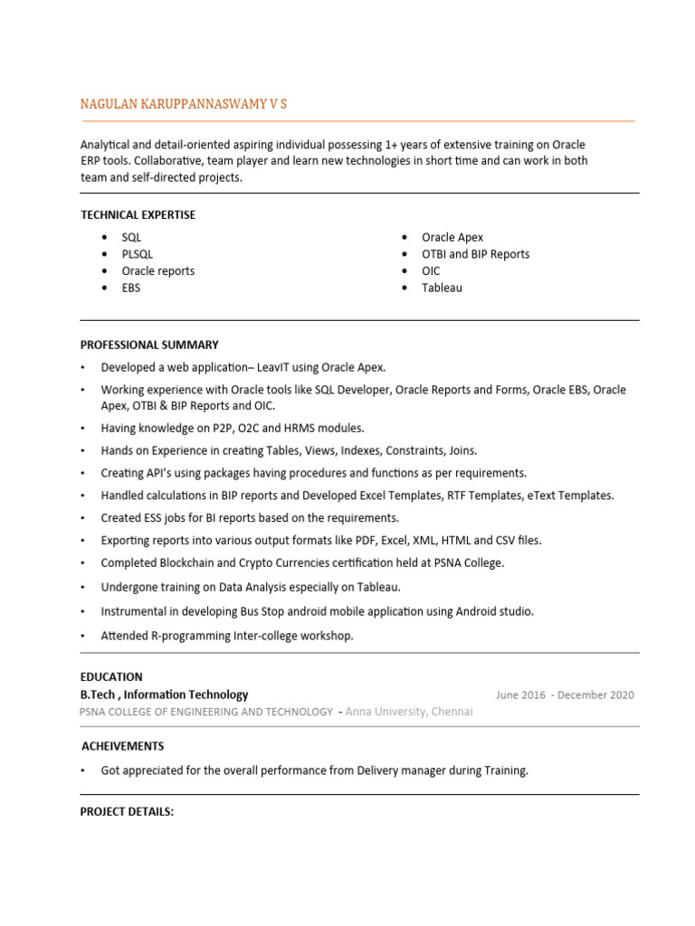 Nagulan Updated CV | PDF | Pl/Sql | Oracle Corporation