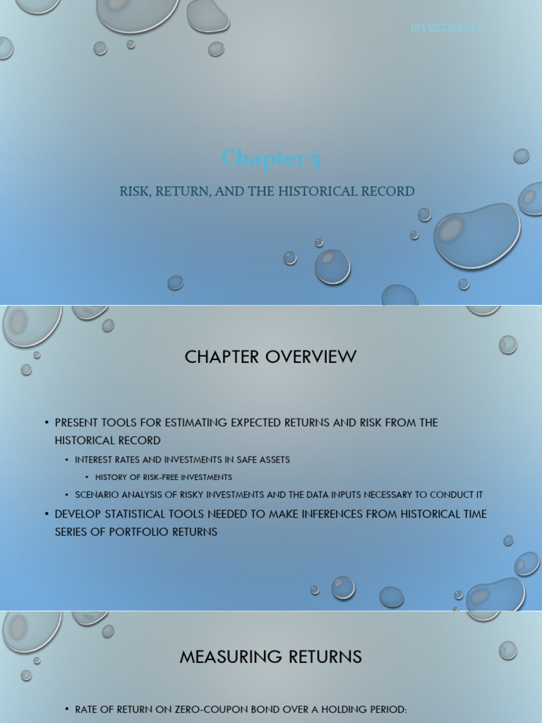 Bus 315 - Chapter 5 - Risk, Return, and The Historical Record | Download Free PDF | Interest ...