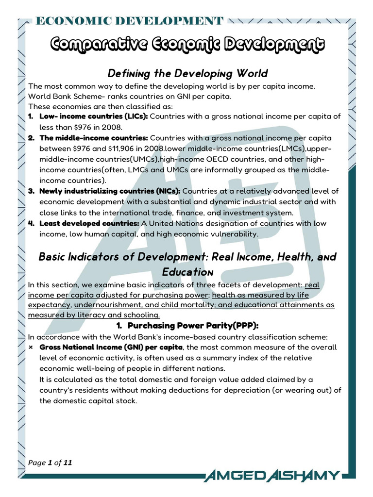 Economic Development Ch.2.2023 | PDF | Human Development Index | Purchasing Power Parity