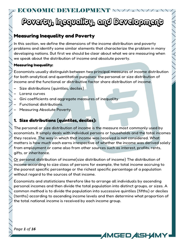 Measuring Poverty and Income Inequality | PDF | Income Distribution | Poverty