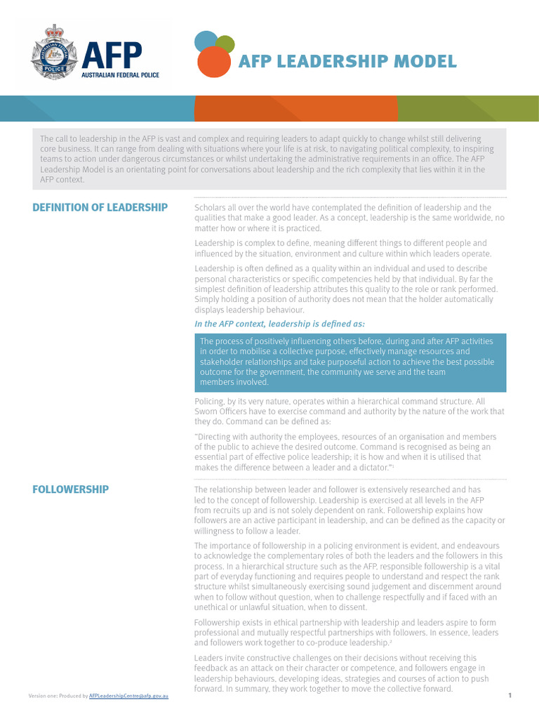 Afp Leadership Model | PDF | Leadership | Competence (Human Resources)