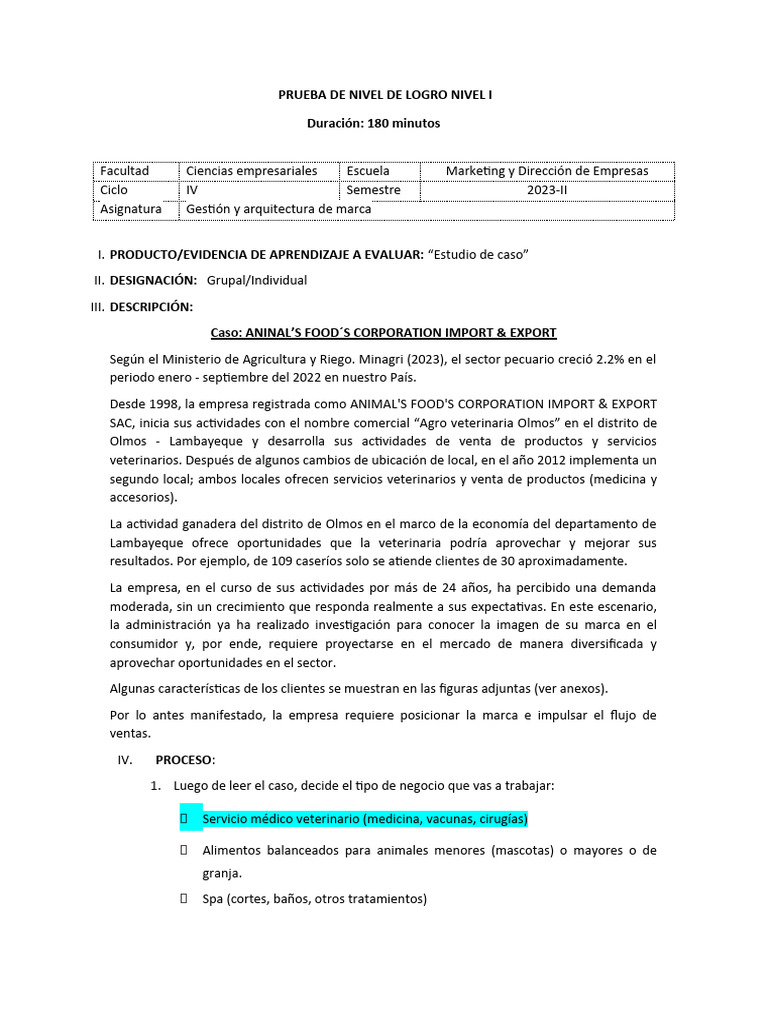 I Prueba de Nivel de Logro Iv Ciclo | PDF | Marca | Business