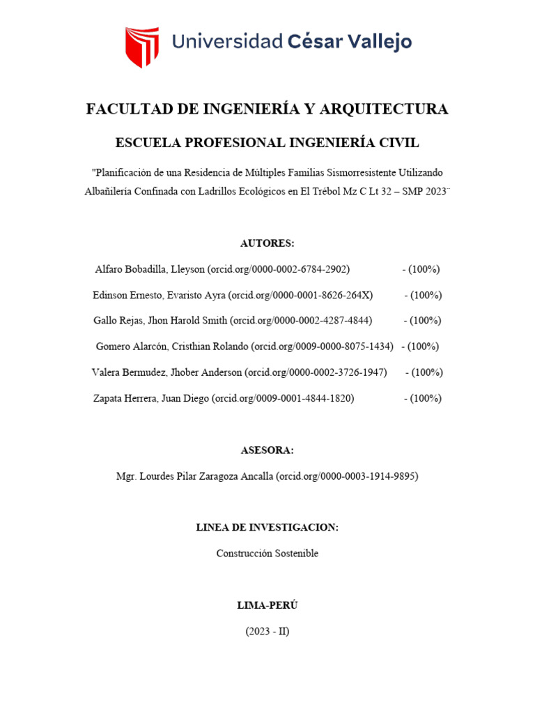 Entrega Final Del INFORME ESTATICA, Grupo2, Juan Di | PDF | Hormigón | Albañilería