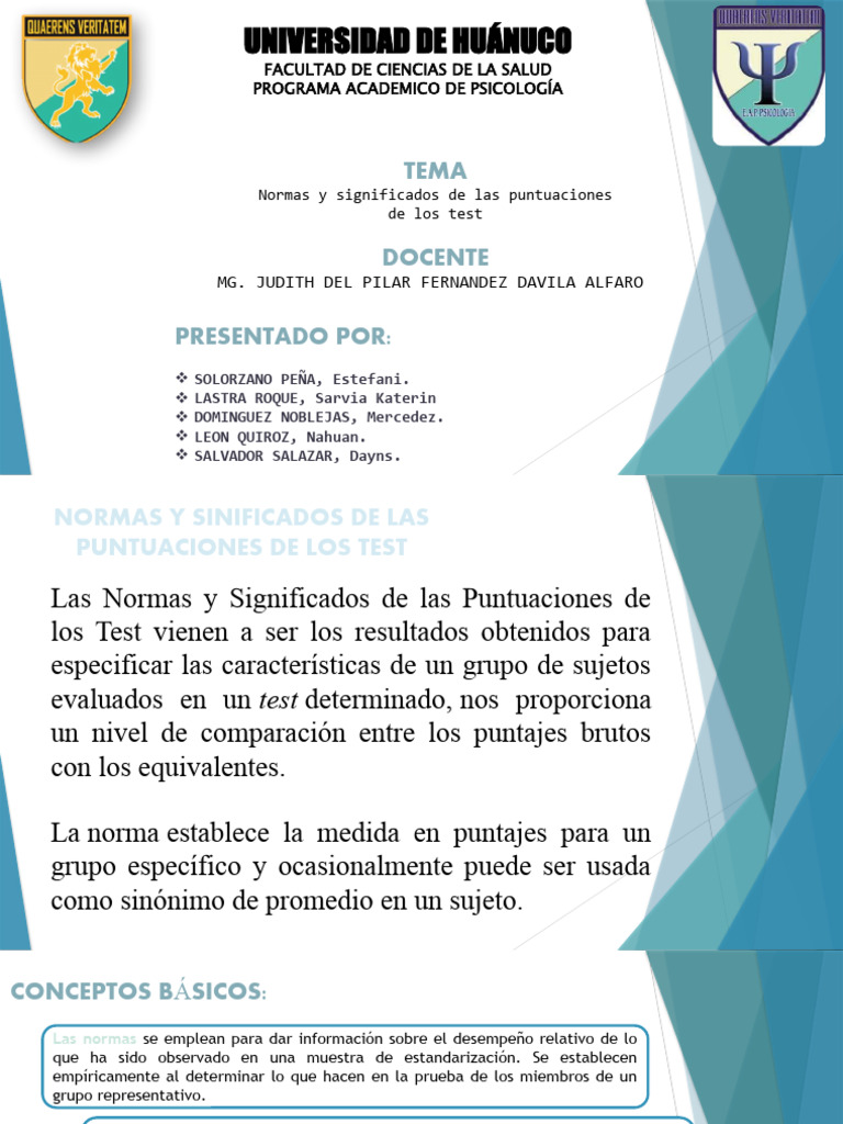 Normas y Significados de Puntuaciones Test | PDF | Estadísticas