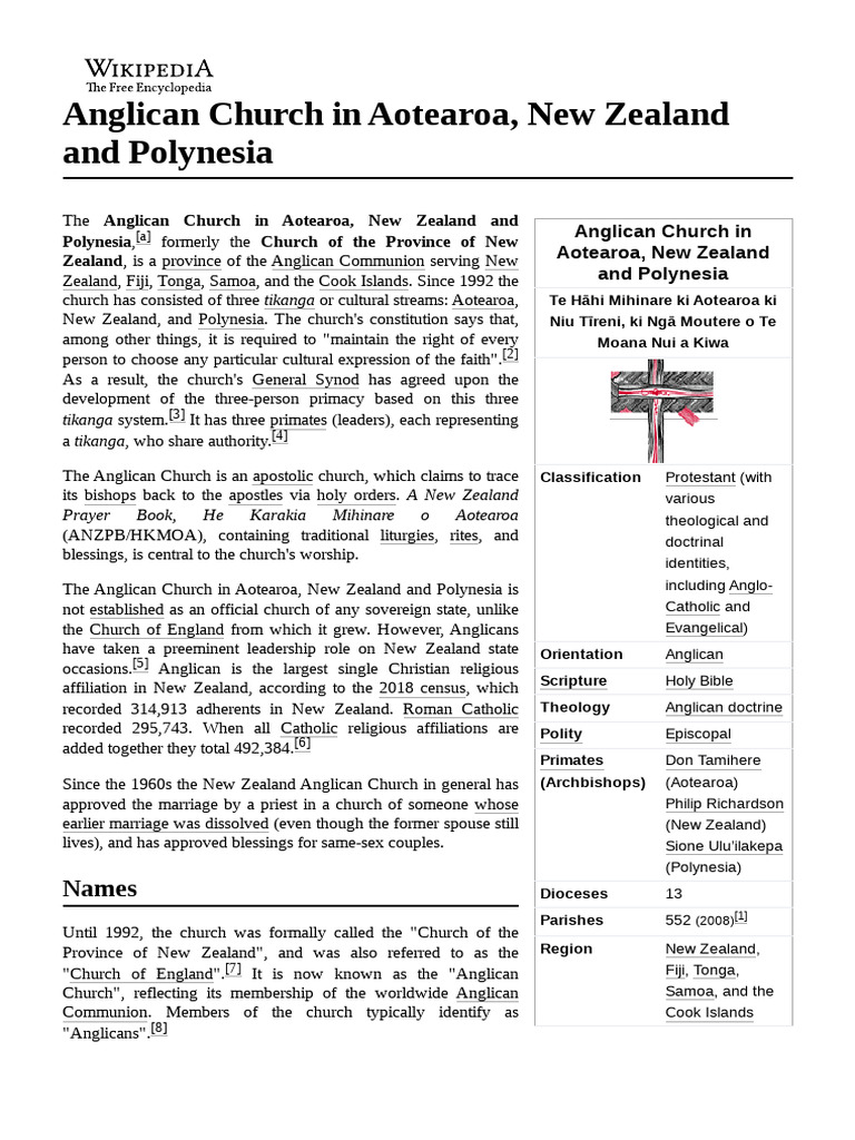 Anglican Church in Aotearoa, New Zealand and Polynesia | PDF ...