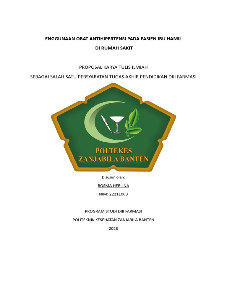 Proposal Penggunaan Obat Antihipertensi Pada Pasien Ibu Hamil | PDF ...