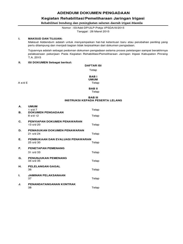 Ba Adendum Massila Baru | PDF