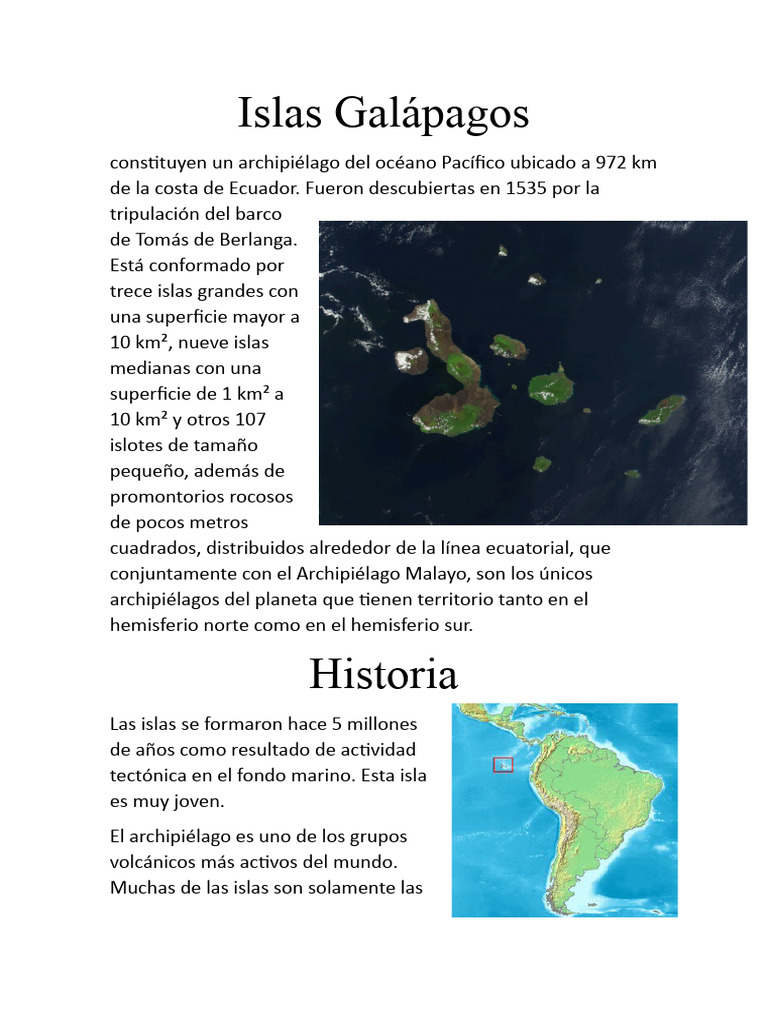 Historia y Fauna de las Islas Galápagos | PDF | Islas Galápagos ...
