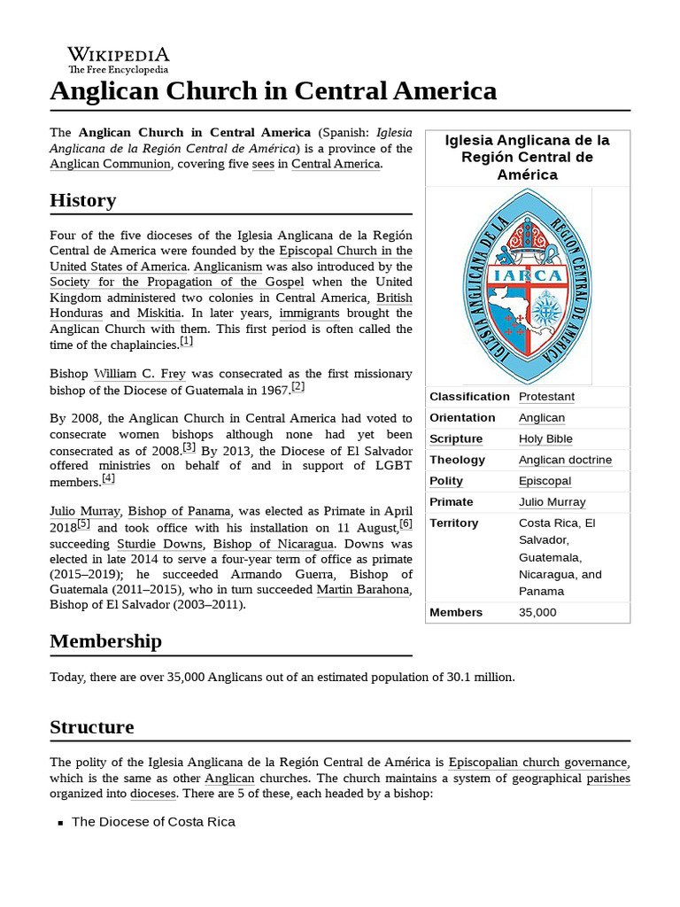 Anglican Church in Central America | PDF | Christian Worship And ...