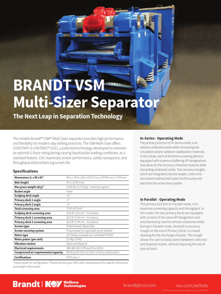 BRANDT VSM Multi Sizer Separator Flyer EN | PDF | Solid | Physical Sciences