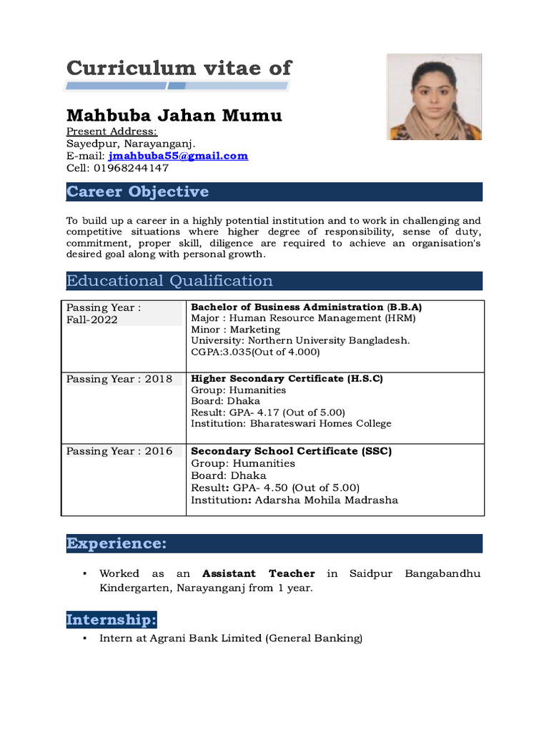 My CV Job | PDF | Bangladesh