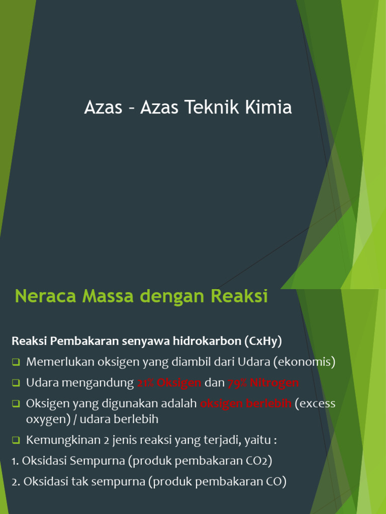 Azas - Azas Teknik Kimia-Neraca Massa Dengan Pembakaran | PDF