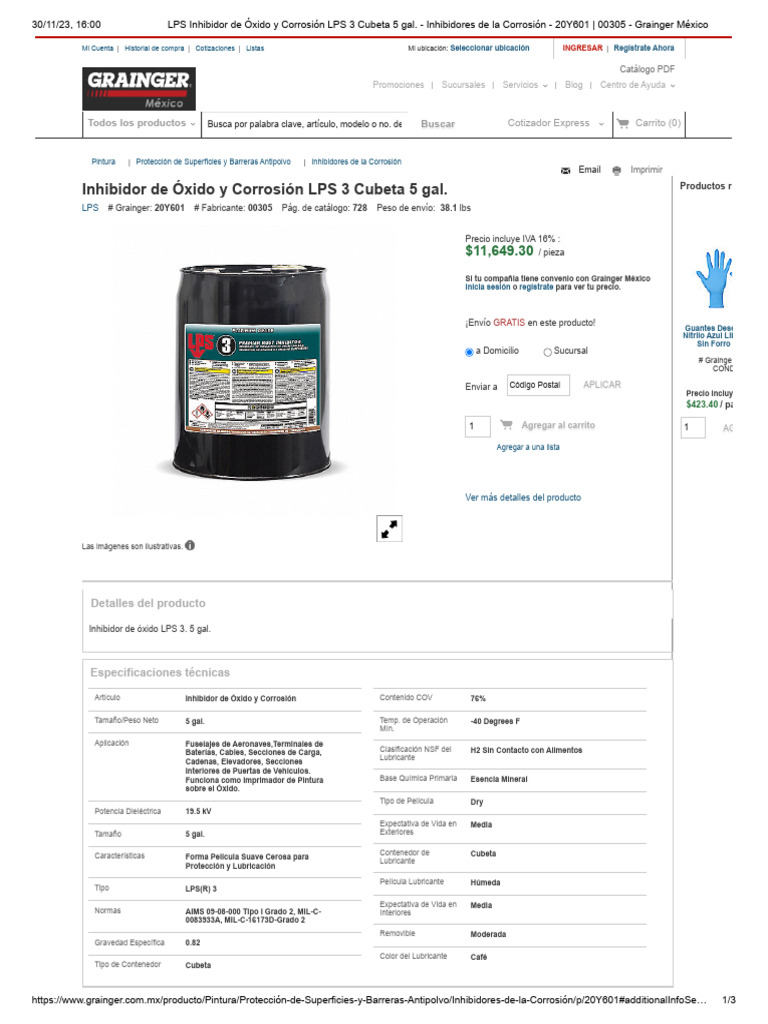 Inhibidor de Óxido LPS 3 - 5 Gal. | PDF | Lubricante | Corrosión