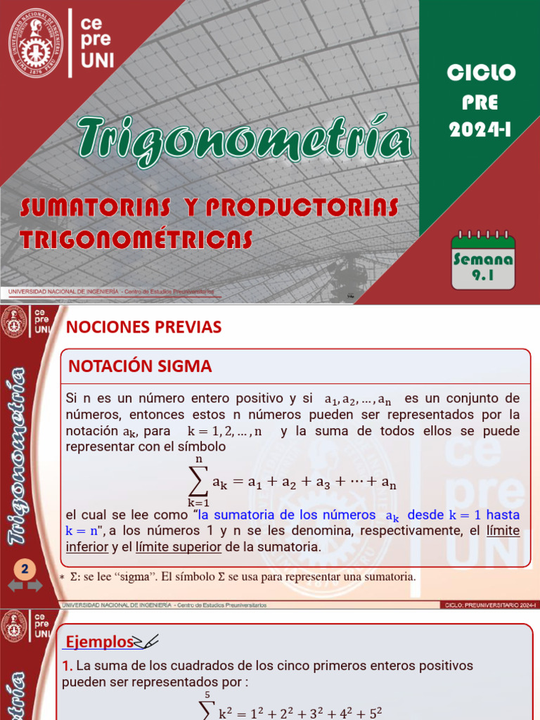 S9.1 SUMAT Y PRODUCT PRE 2024-1 VF | PDF | Suma | Matemática Elemental