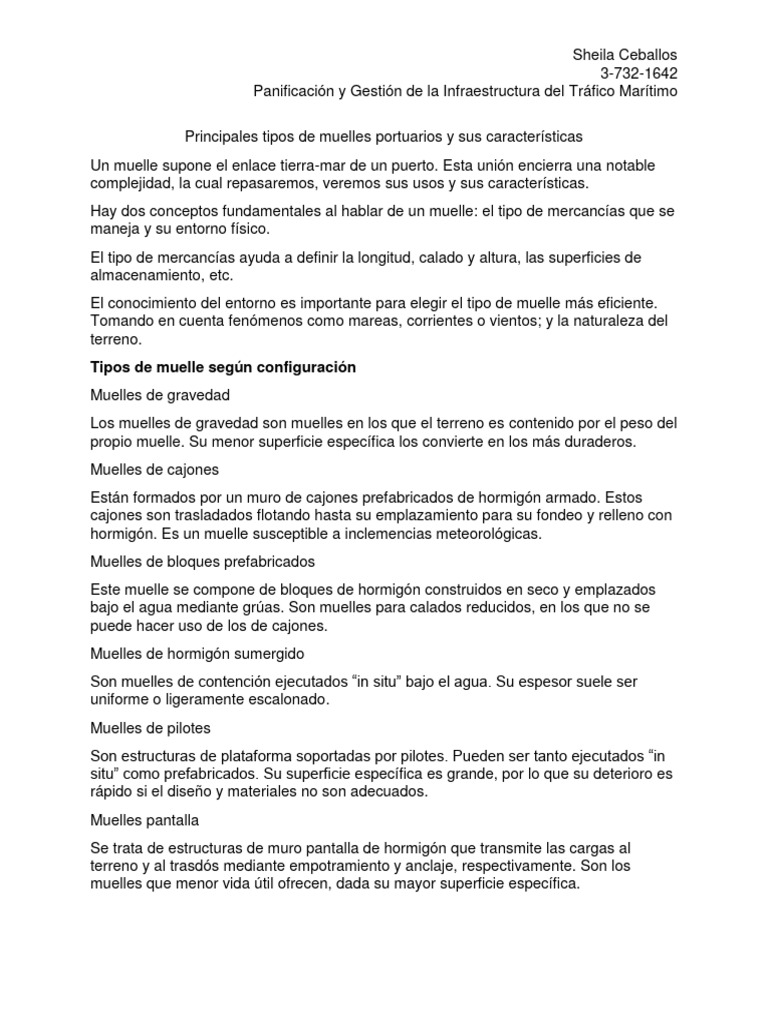 Tipos de Muelles Portuarios y Características | PDF