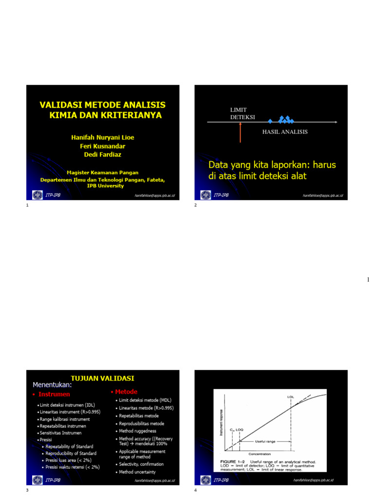 Validasi Metode Analisis Kimia - Hanifah N Lioe | PDF