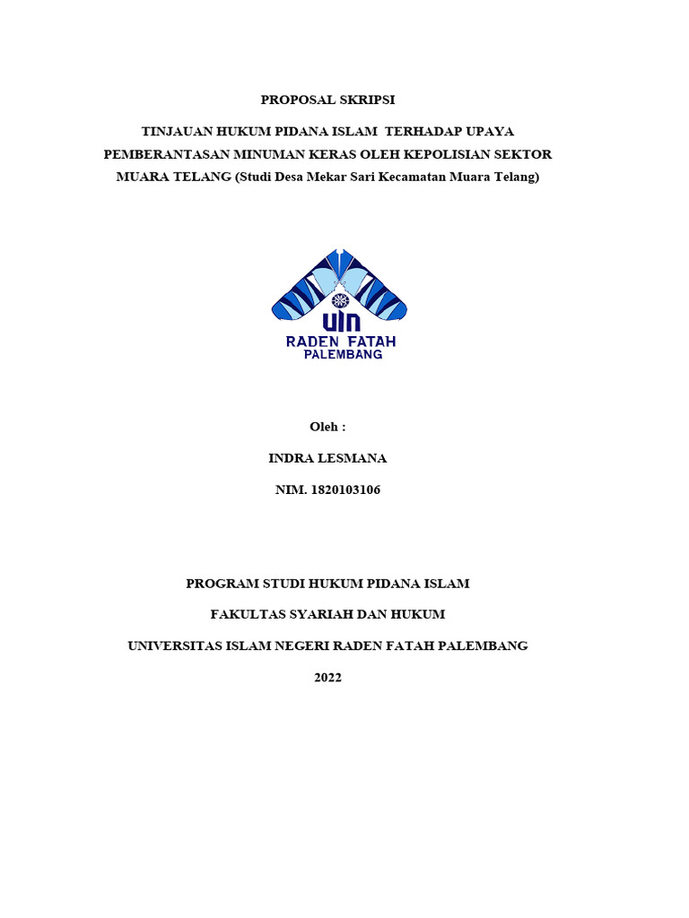 Bismillah Proposal Indra Lesmana 1820103106 | PDF