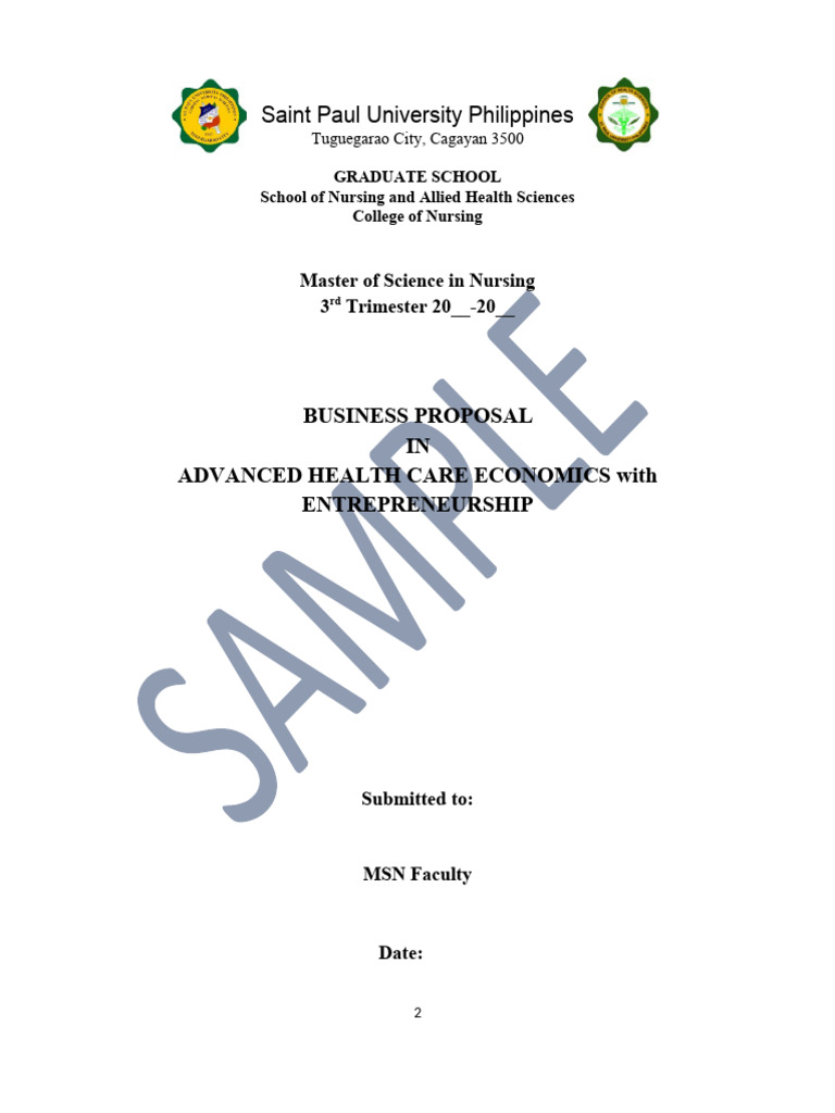 Business Proposal Sample | PDF | Nursing | Health Sciences