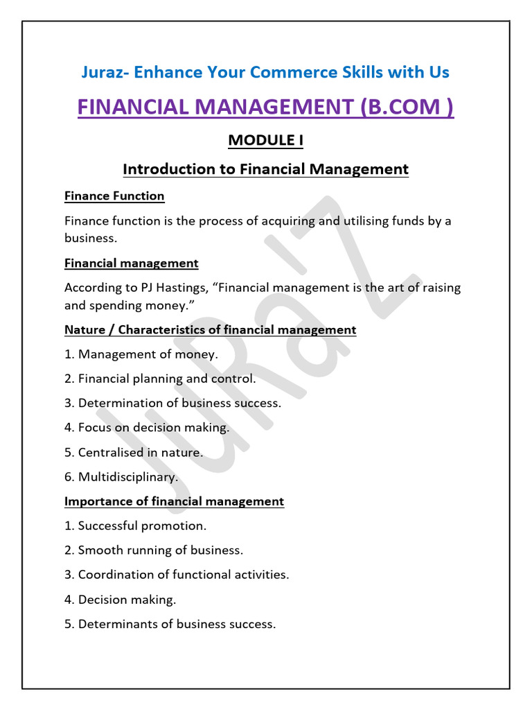 Financial Management-Juraz-Short Notes | PDF | Dividend | Net Present Value