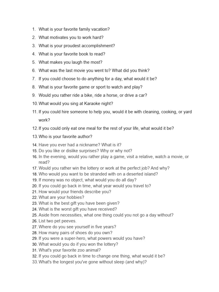 Jenga Questions for Fun Conversations | PDF | Games & Activities | Self ...