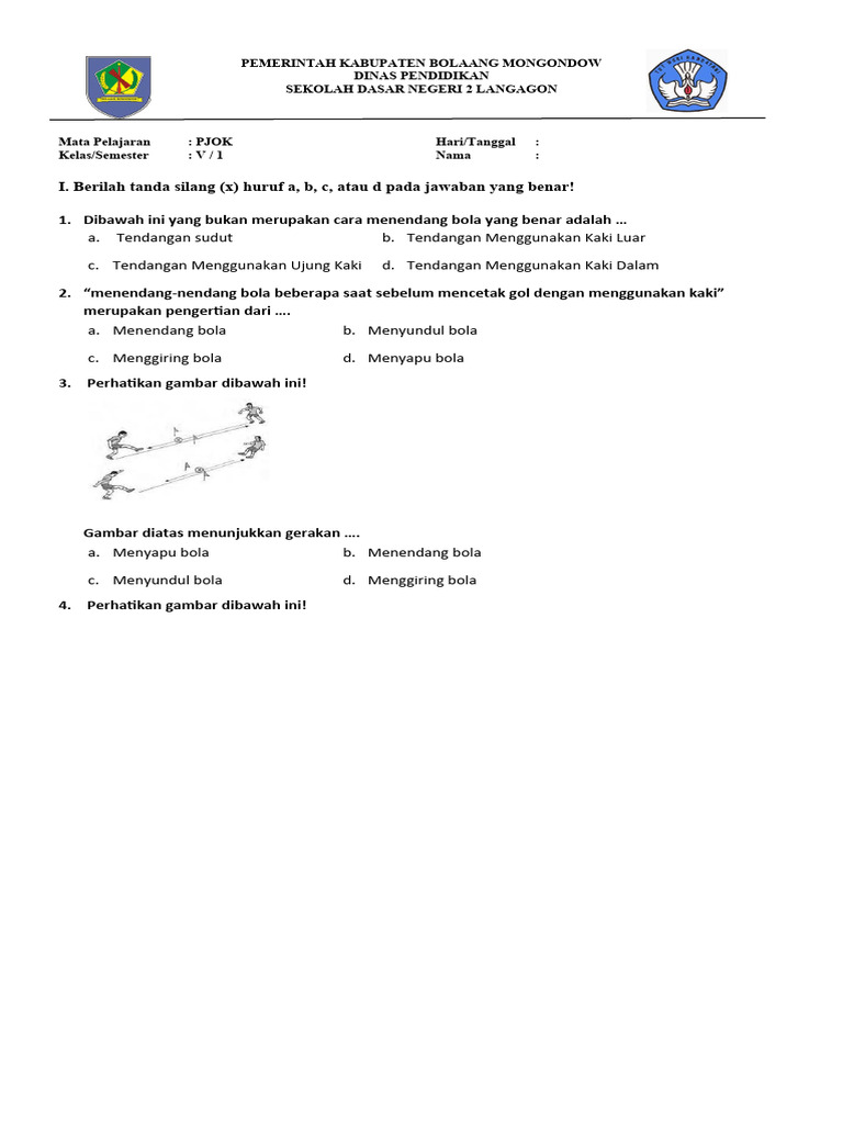 SOAL Pas Pjok Kls 5 Sem 1 | PDF