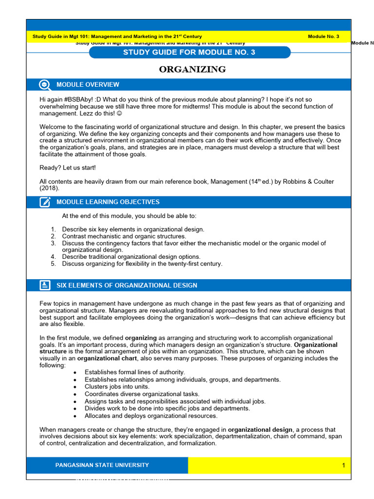 MGT 101 SG 3 | PDF | Employment | Decentralization