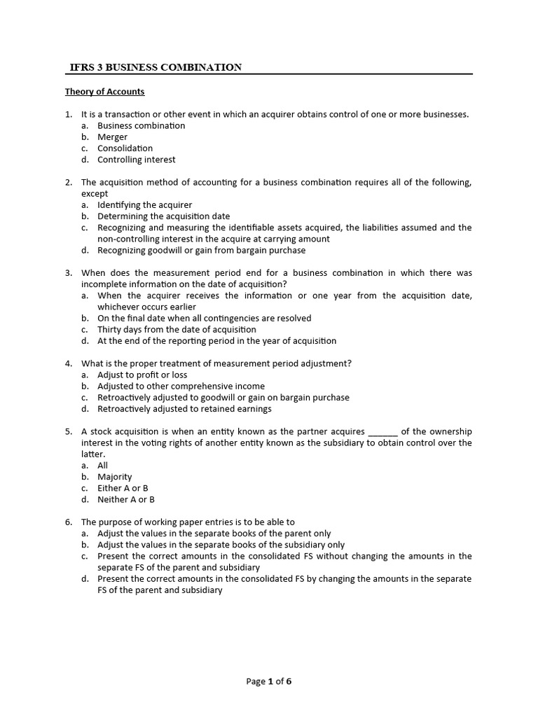 15 Business Combination | PDF | Goodwill (Accounting) | Debits And Credits