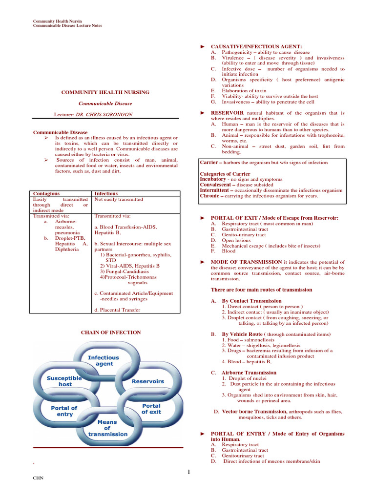 Communicable Disease Handouts | PDF | Infection | Immunology