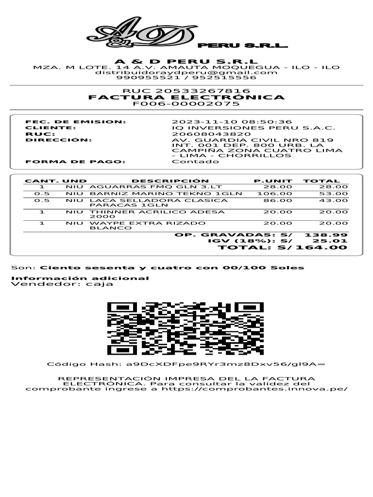 Factura Pintura Ruben | PDF