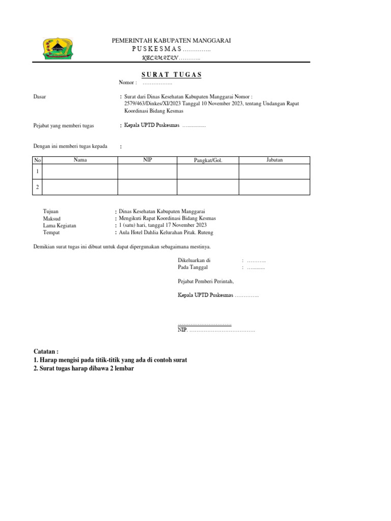 Format Surat Tugas | PDF